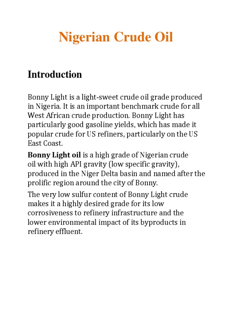 Nigerian Crude Assay | PDF