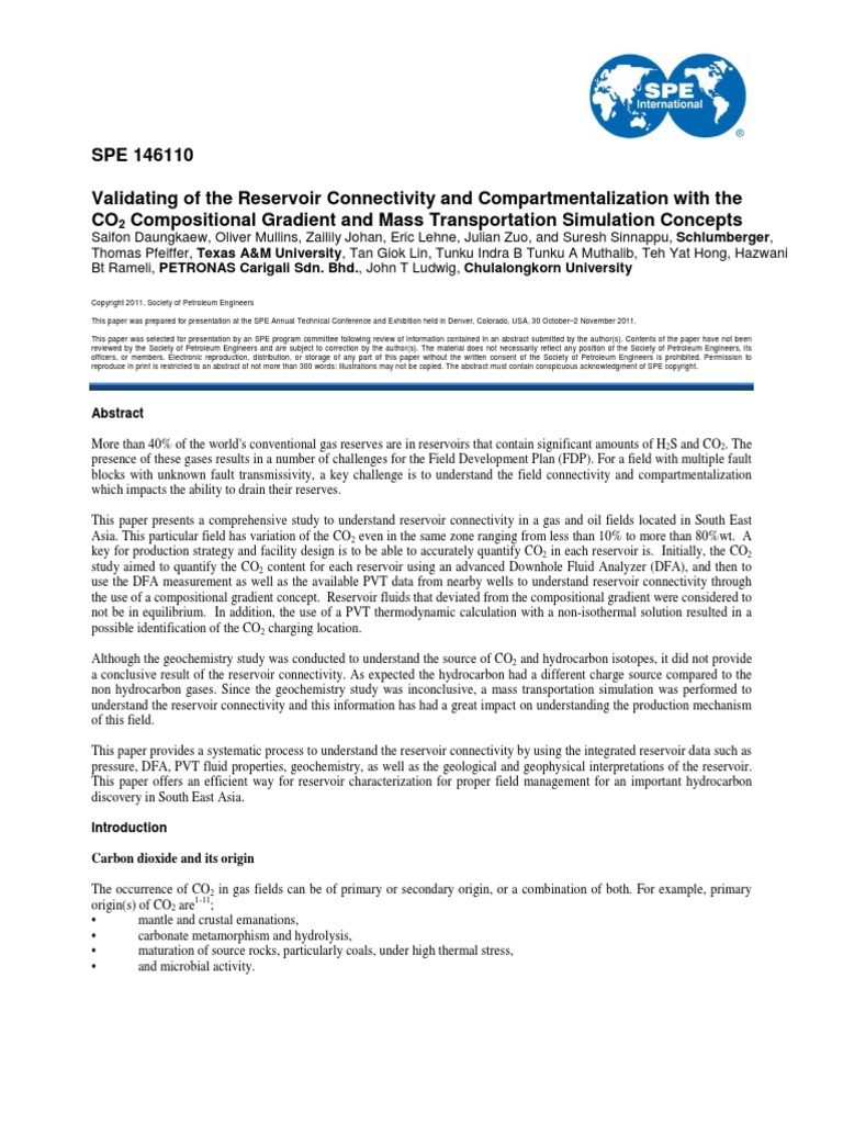 Paper SPE Geologia | PDF | Petroleum Reservoir | Carbon Dioxide