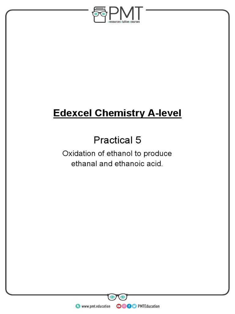 Oxidation of Ethanol to Ethanal and Acid | PDF