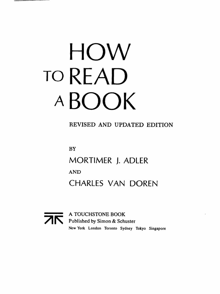 Adler - How To Read A Book | PDF