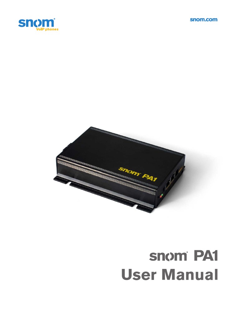 Snom PA1 | PDF | Ip Address | Password