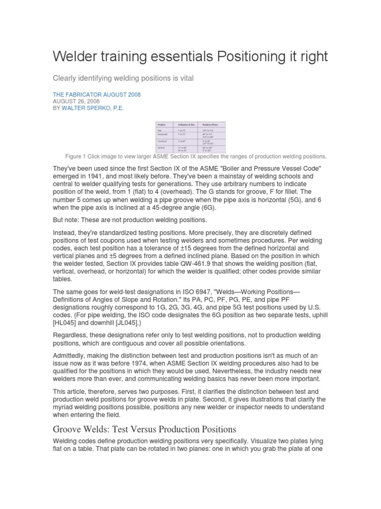 Welder Training Essentials | PDF | Rotation | Welding