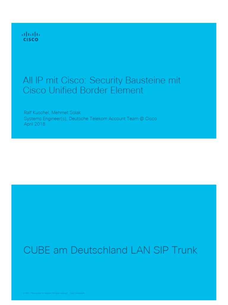 SIP Trunks CUBE CUCM Security V2 PDF | PDF | Session Initiation Protocol | Voice Over Ip