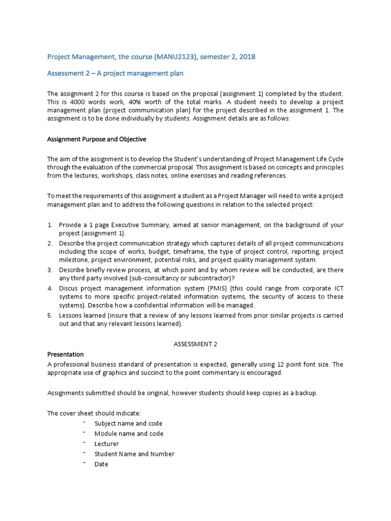 Assignment 2 | PDF | Project Management | Educational Technology