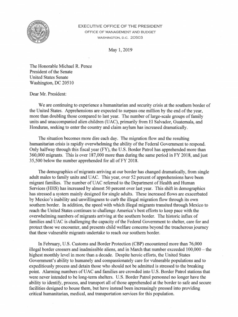 Emergency Funding for Border Crisis | PDF | United States Department Of ...