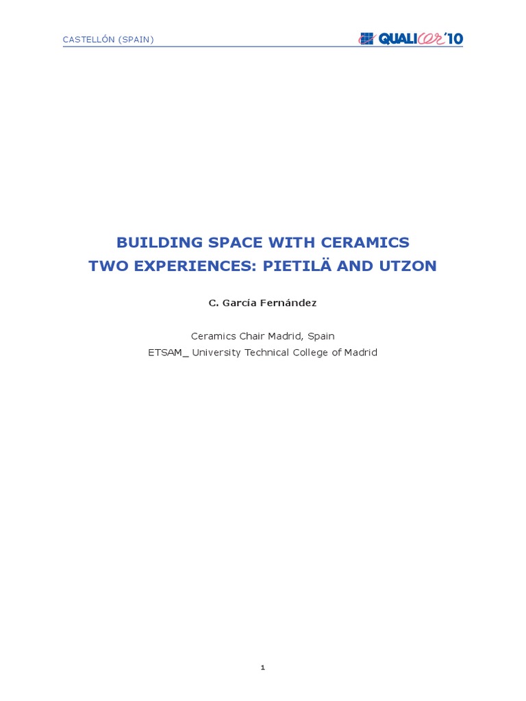 Building Space With Ceramics | PDF | Space | Ceramics