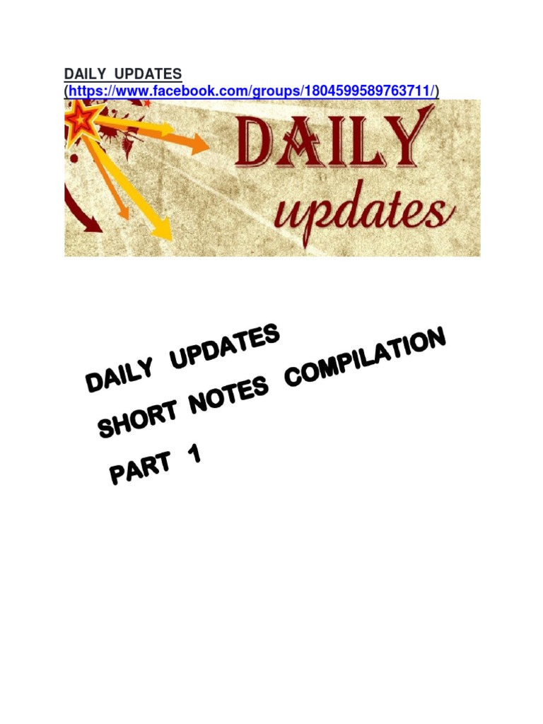 Daily Updates Capsule Part 1 PDF | PDF
