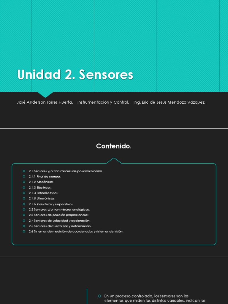 Unidad 2 INSTRUMENTACION Y CONTROL | PDF | Sensor | Física