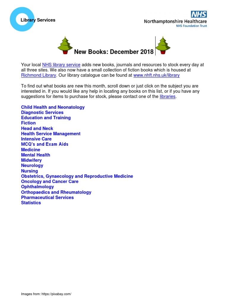 New Books: December 2018: NHS Library Service Richmond Library WWW ...