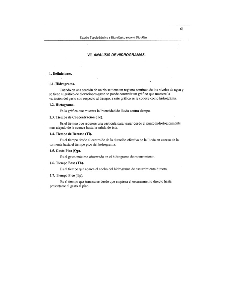 Tipos de Hidrogramas. | PDF