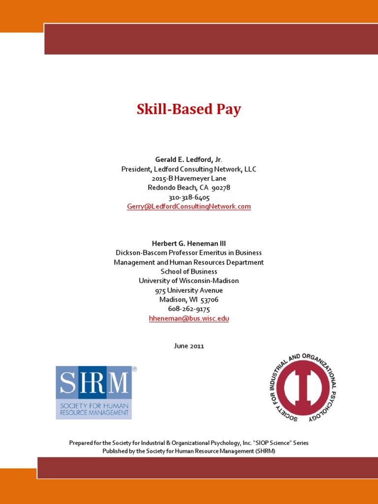SIOP-SHRM - Skill-Based Pay, FINAL PDF | PDF | Competence (Human ...