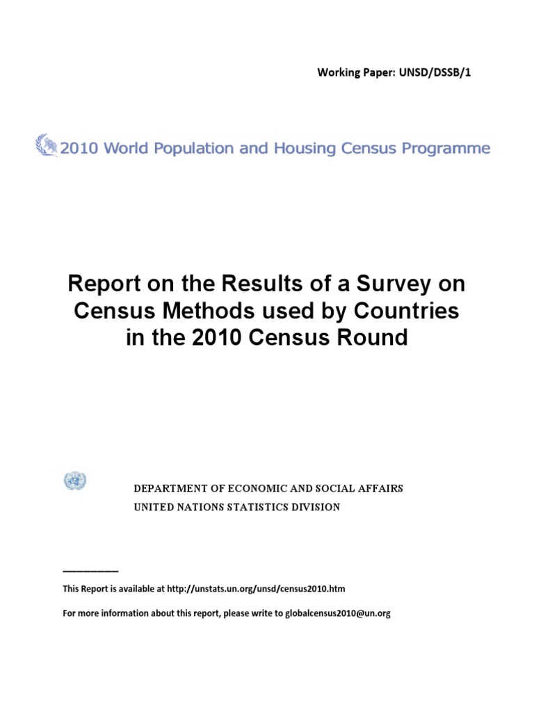 Report On Survey For 2010 Census | PDF | Census | Survey Methodology