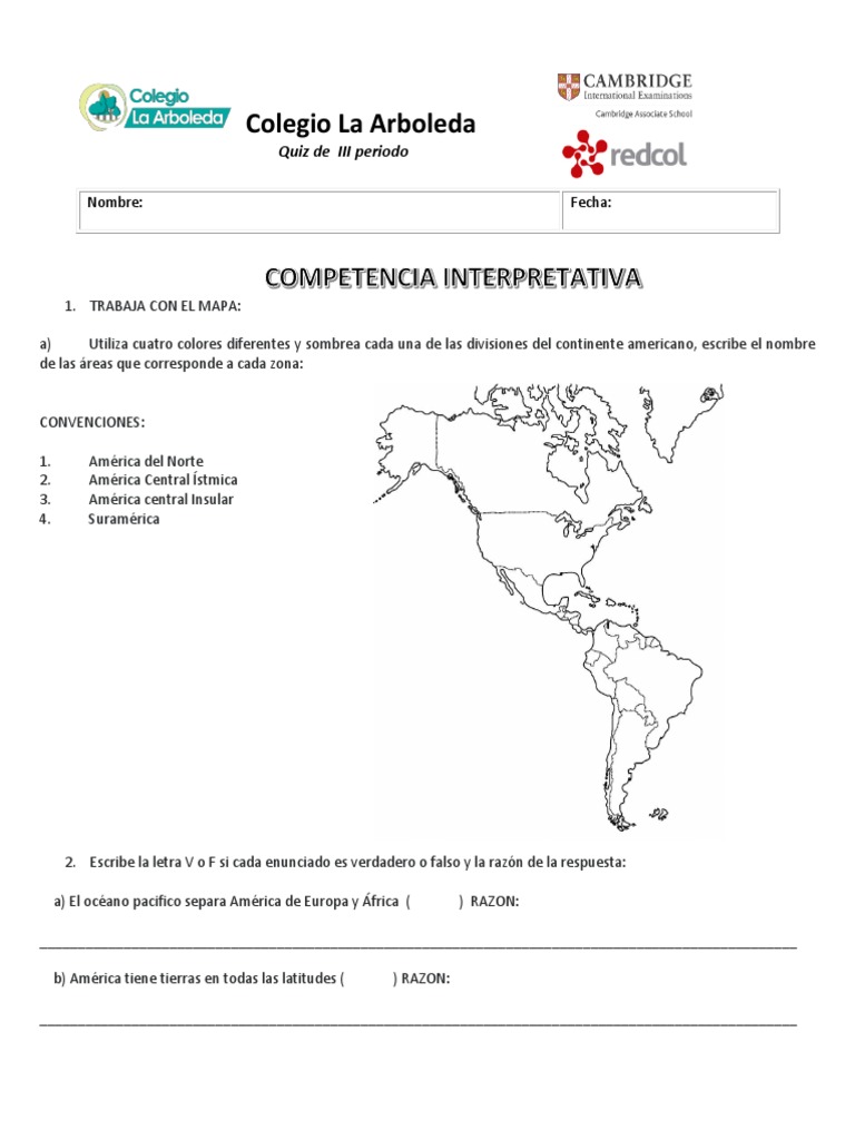 Quiz Sobre El Continente Americano Septimo Grado 2019 | Américas ...