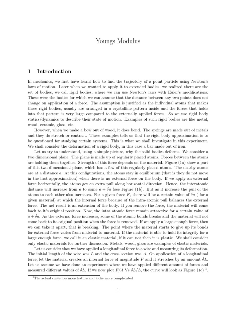 Youngs Modulus Reduced PDF | PDF | Young's Modulus | Force