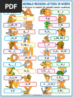 Wild Animals Vocabulary Esl Missing Letters in Words Worksheets For ...