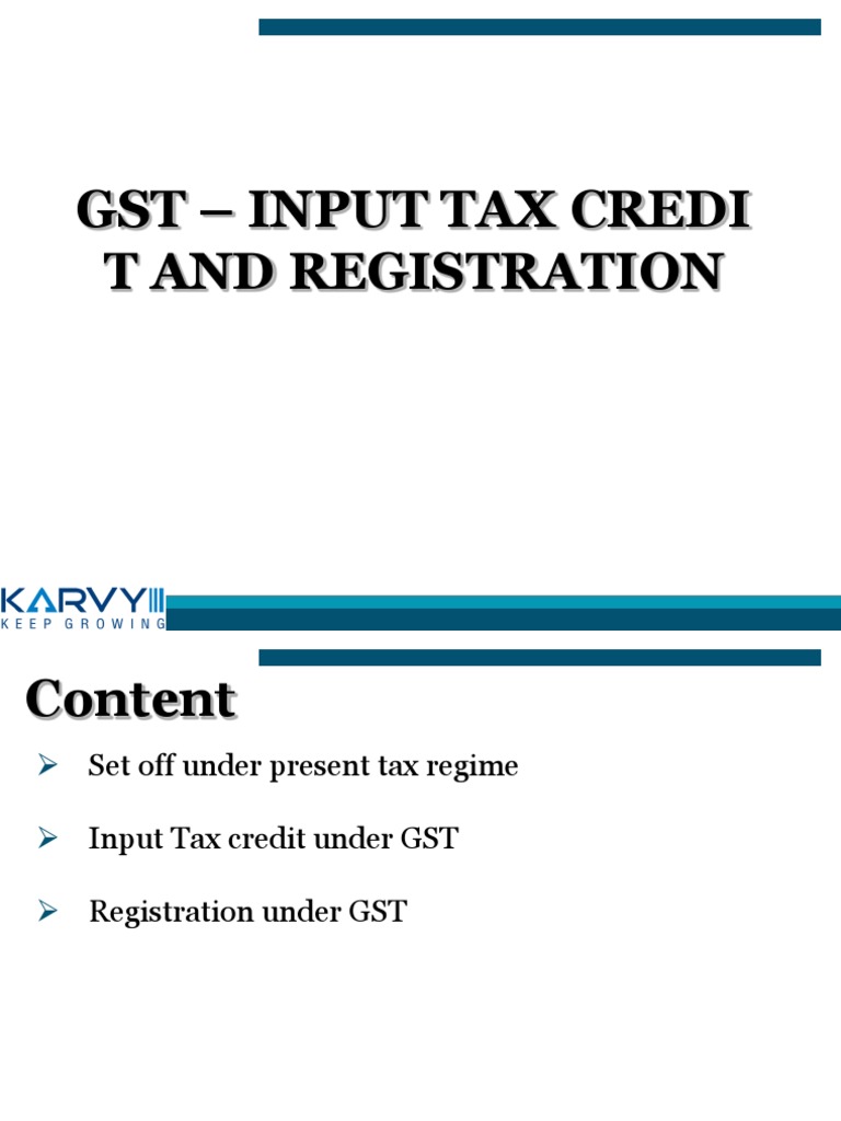 GST Input Tax Credit and Set Off Rules | PDF | Value Added Tax | Tax Credit