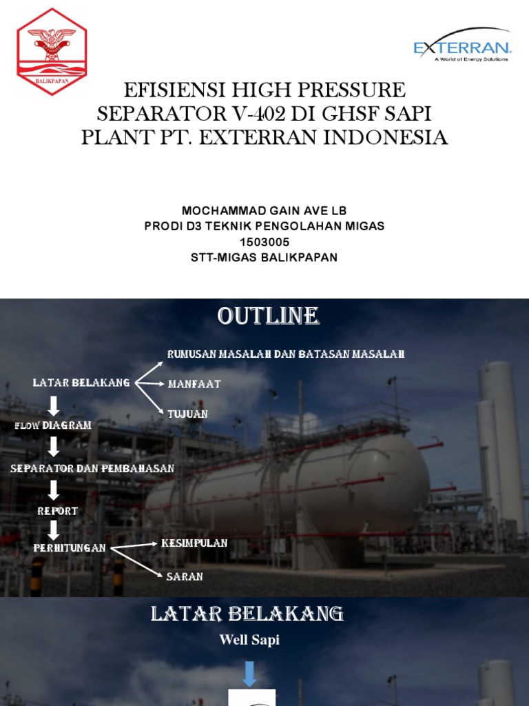 Efisiensi Separator V-402 di GHSF | PDF