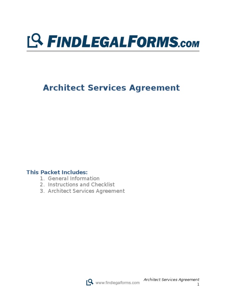 Architect Services Agreement: This Packet Includes | PDF | Construction ...