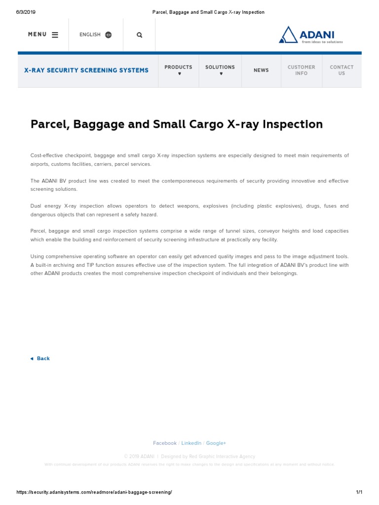 Parcel, Baggage and Small Cargo X-Ray Inspection | PDF | Cargo ...