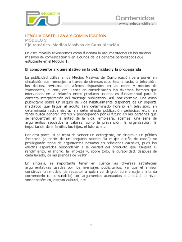 Argumentacic3b3n en La Publicidad 1 PDF | PDF | Publicidad | Estereotipos