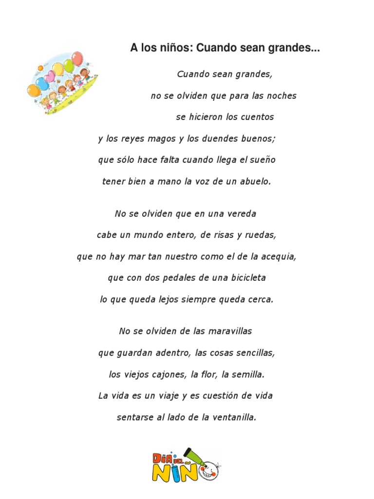 Poema para el Día del Niño | PDF