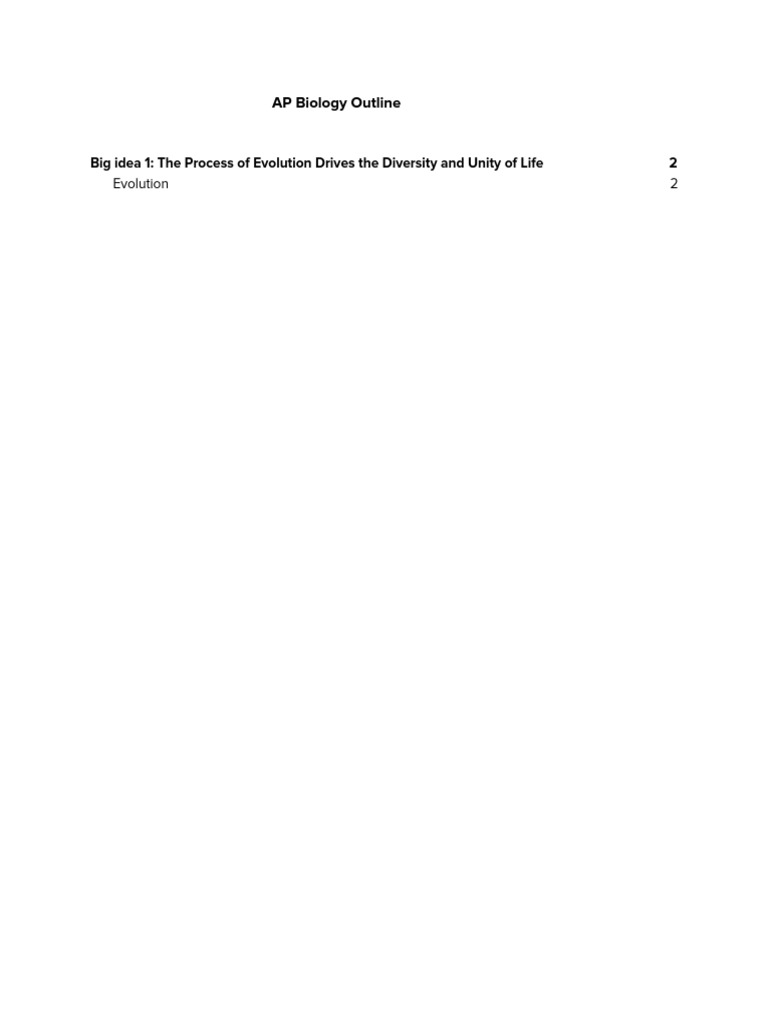 AP BIO Outline | Download Free PDF | Natural Selection | Evolution