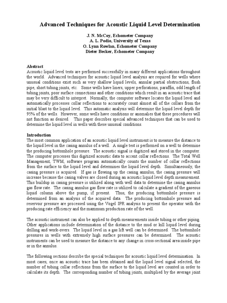 Echometer - McCoy, Podio, Rowlan, Becker - Advanced Techniques For ...