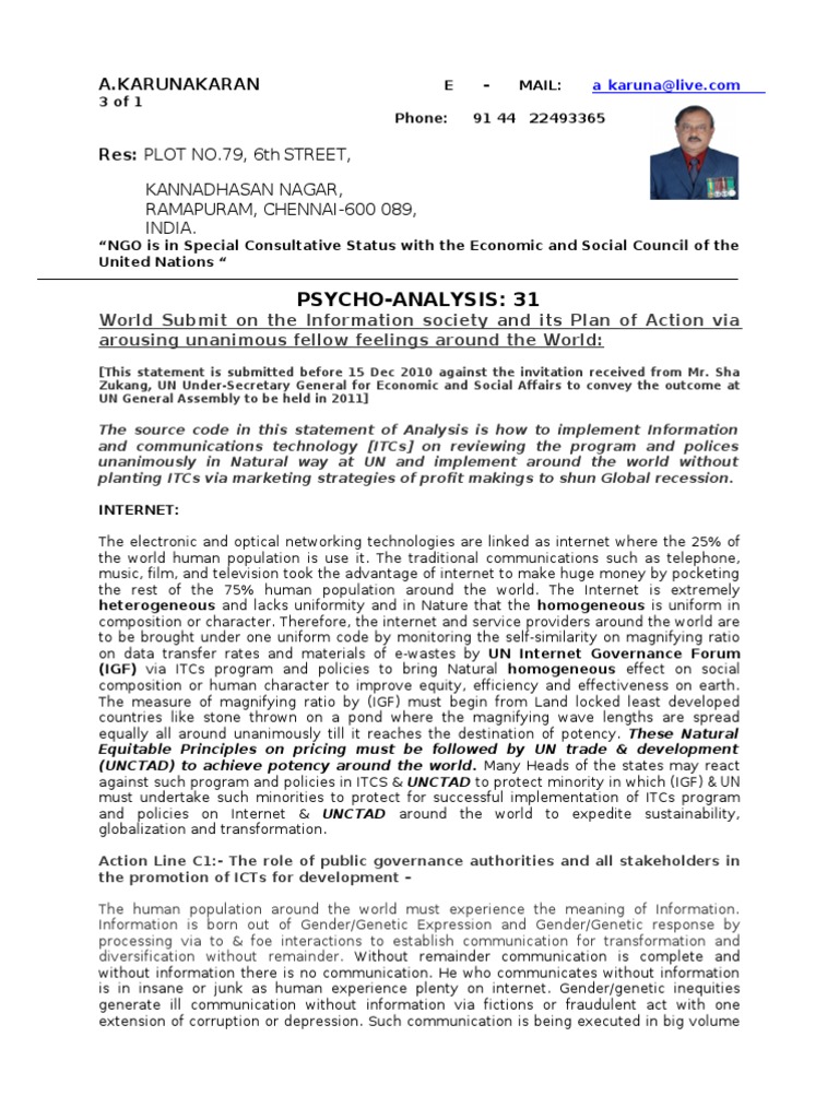 World Submit On The Information Society and Its Plan of Action | PDF ...