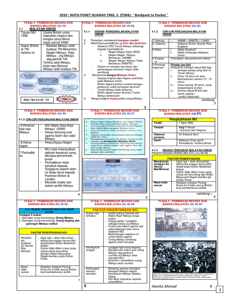 Nota Sejarah Form 5 Bab 4 PDF | PDF