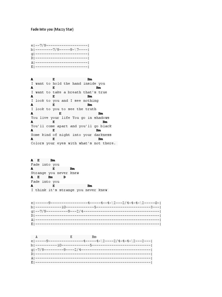 Fade Into You | PDF