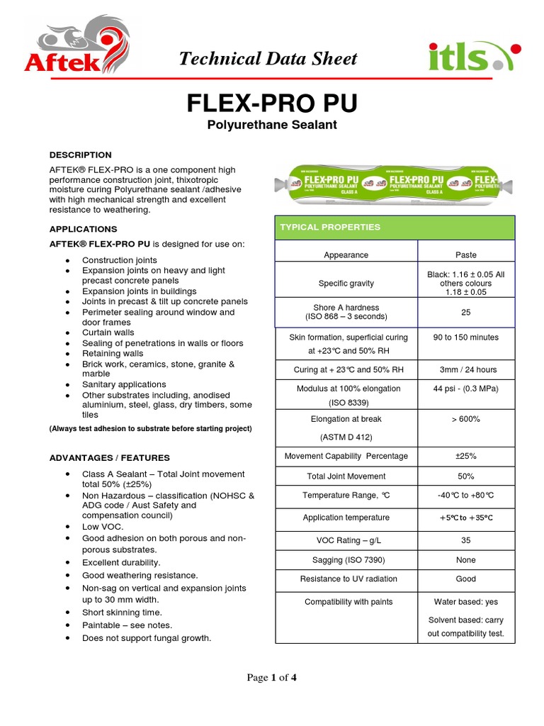 PDS - AFTEK Flex-Pro PU Sealant PDF | PDF | Adhesive | Concrete