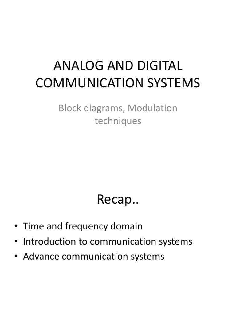 ANALOG AND DIGITAL COMMUNICATION SYSTEMS: MODULATION TECHNIQUES | PDF | Modulation | Frequency ...