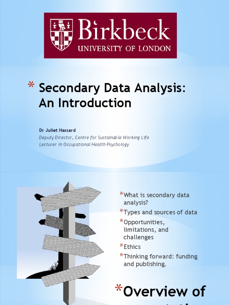 Secondary Data Analysis Introduction Workshop Pdf Theory