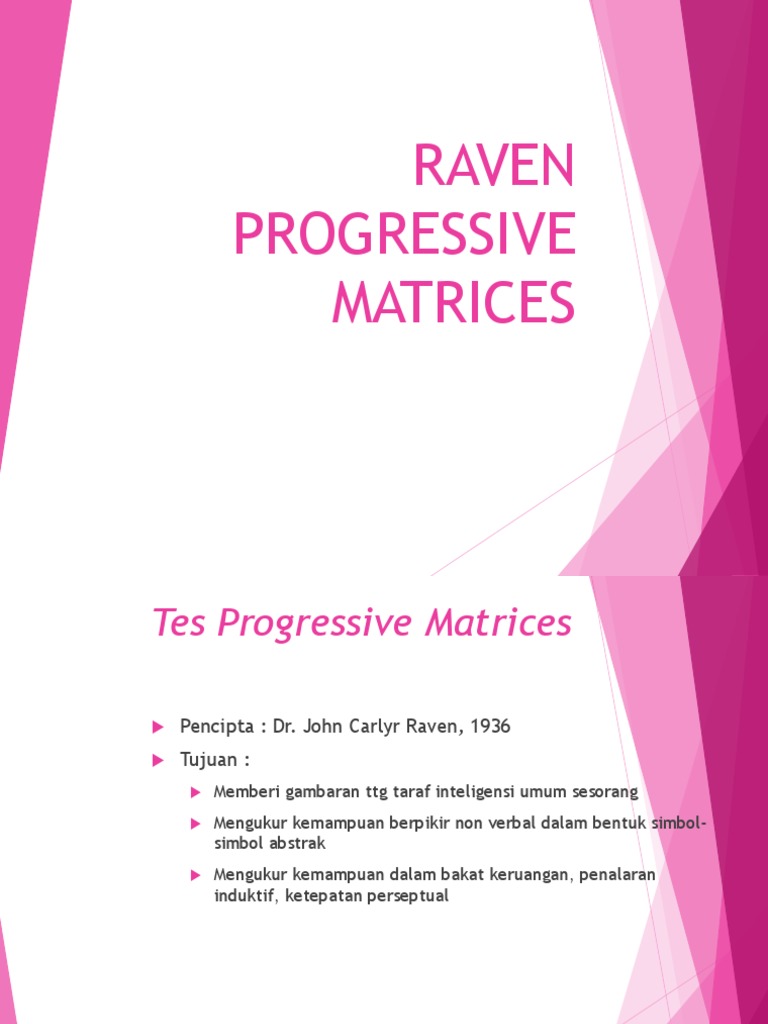 Panduan Tes Raven Progressive Matrices | PDF