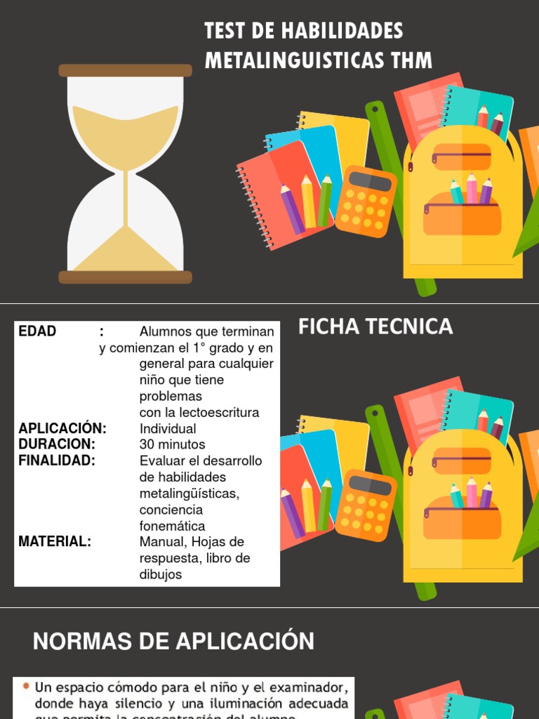 Test de Habilidades Metalinguisticas THM | PDF