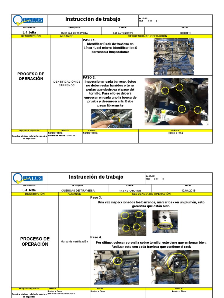 Instrucción de Trabajo | Fabricación e ingeniería | Informática y ...