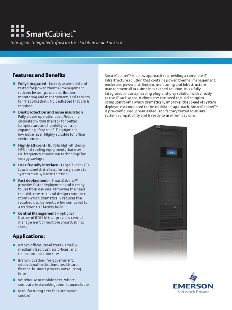 Brochure Liebert SmartCabinet | PDF | Data Center | Electrical Engineering