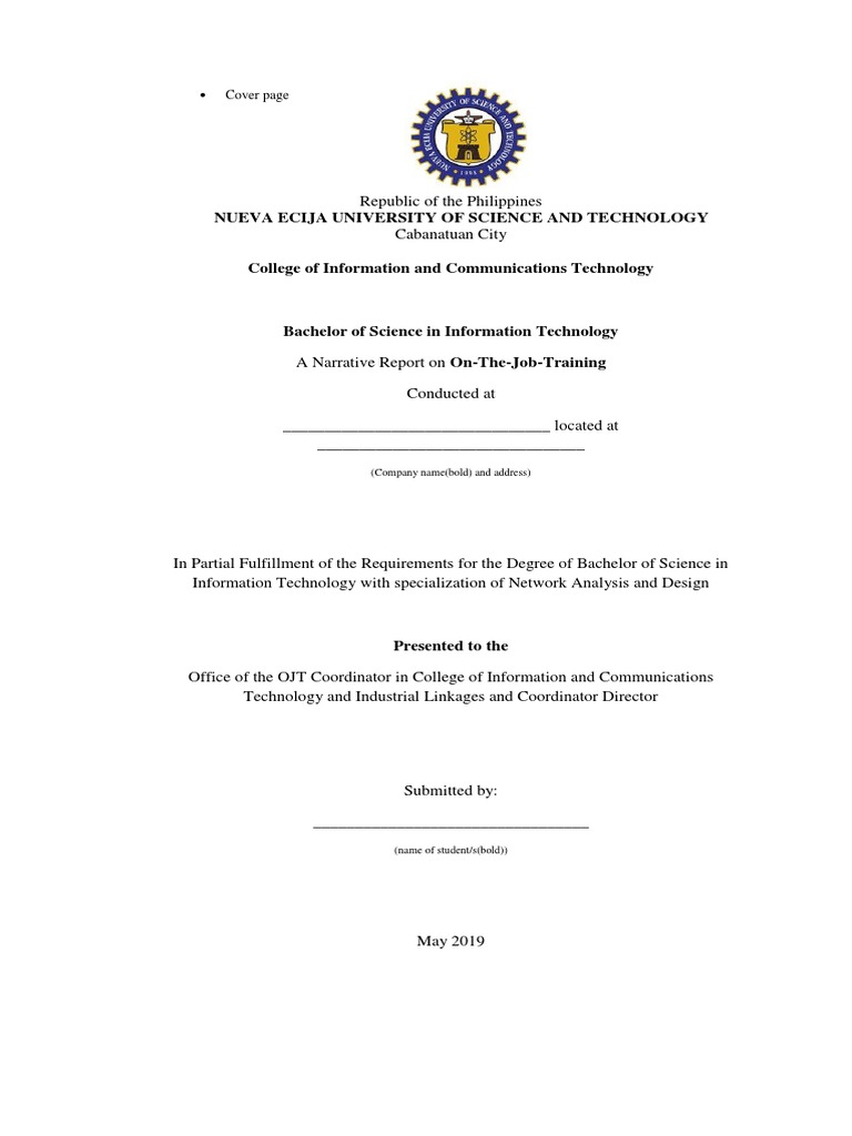 OJT Narrative Report Template | PDF | Competence (Human Resources ...
