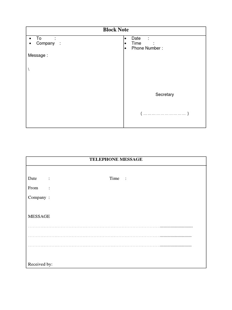 Block Note Bahasa Inggris | PDF