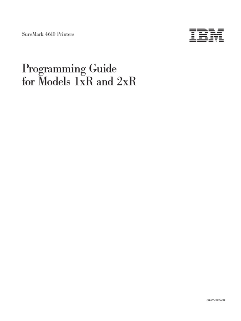 Programming Guide For Models 1Xr and 2Xr: Suremark 4610 Printers | PDF ...