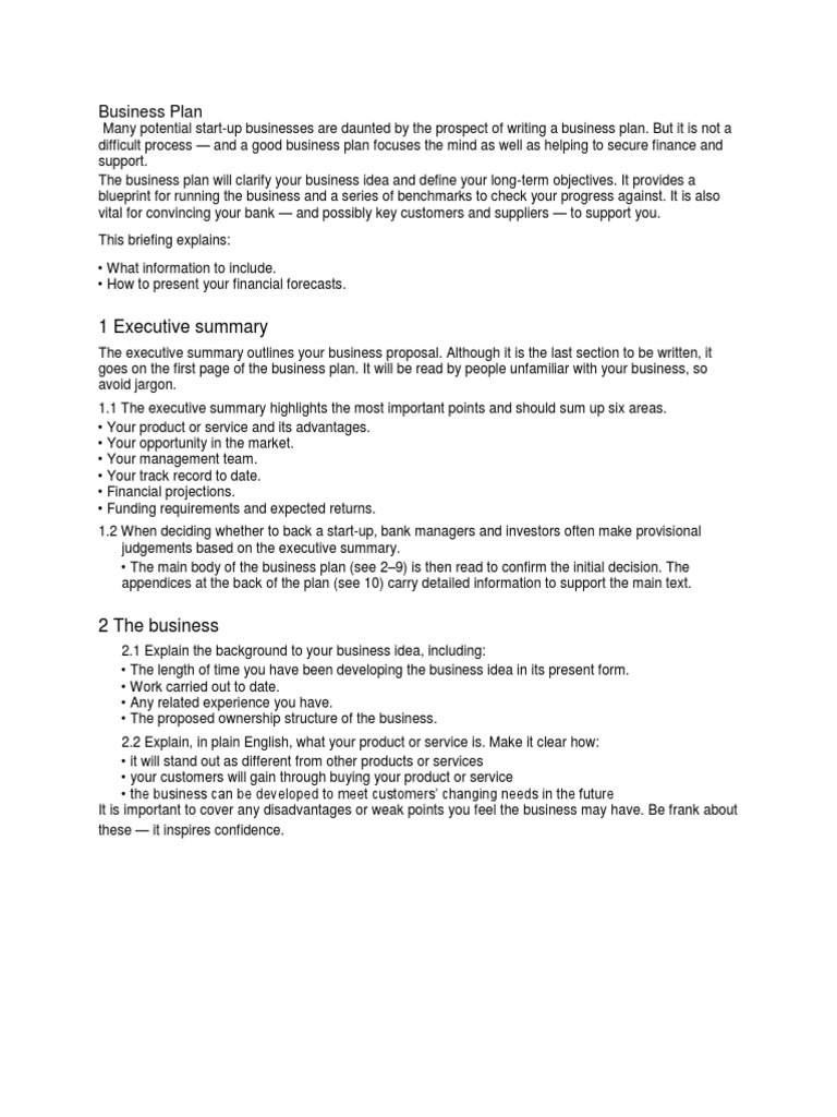 1 Executive Summary: Business Plan | PDF