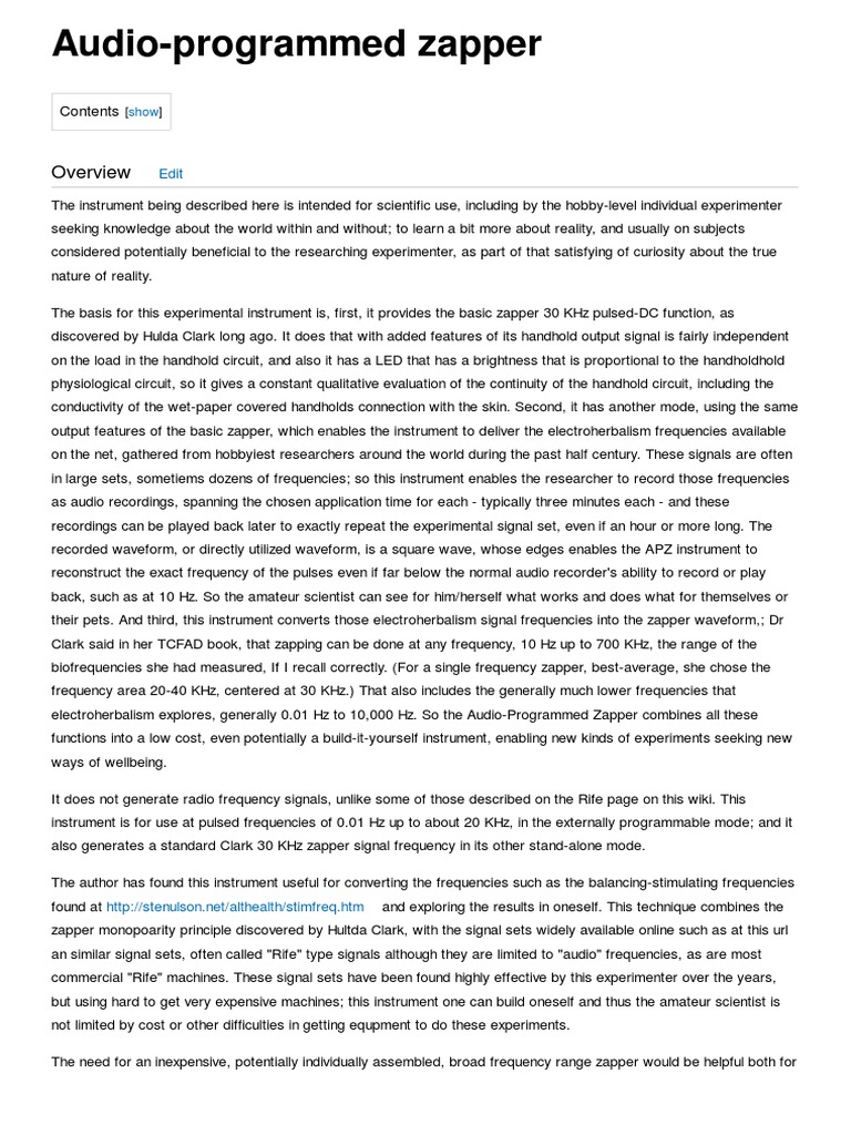 Audio-Programmed Zapper Guide | PDF | Electronic Circuits | Electronic Oscillator