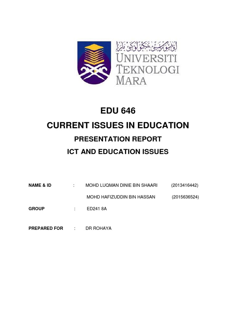 EDU 646 Current Issues in Education | PDF | Educational Technology ...