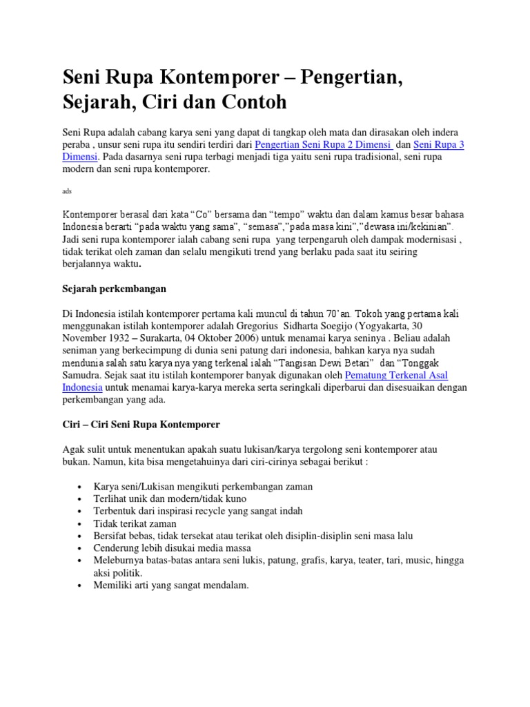 Seni Rupa Kontemporer | PDF