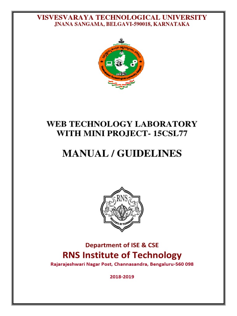VTU Web Technology Lab Manual and Mini Project Guidelines | PDF | Php | Matrix (Mathematics)
