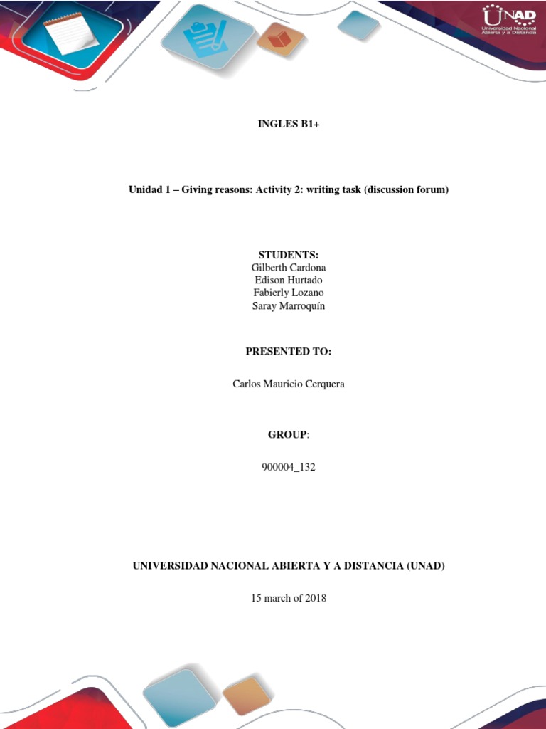 Ingles B1+: Gilberth Cardona Edison Hurtado Fabierly Lozano Saray ...