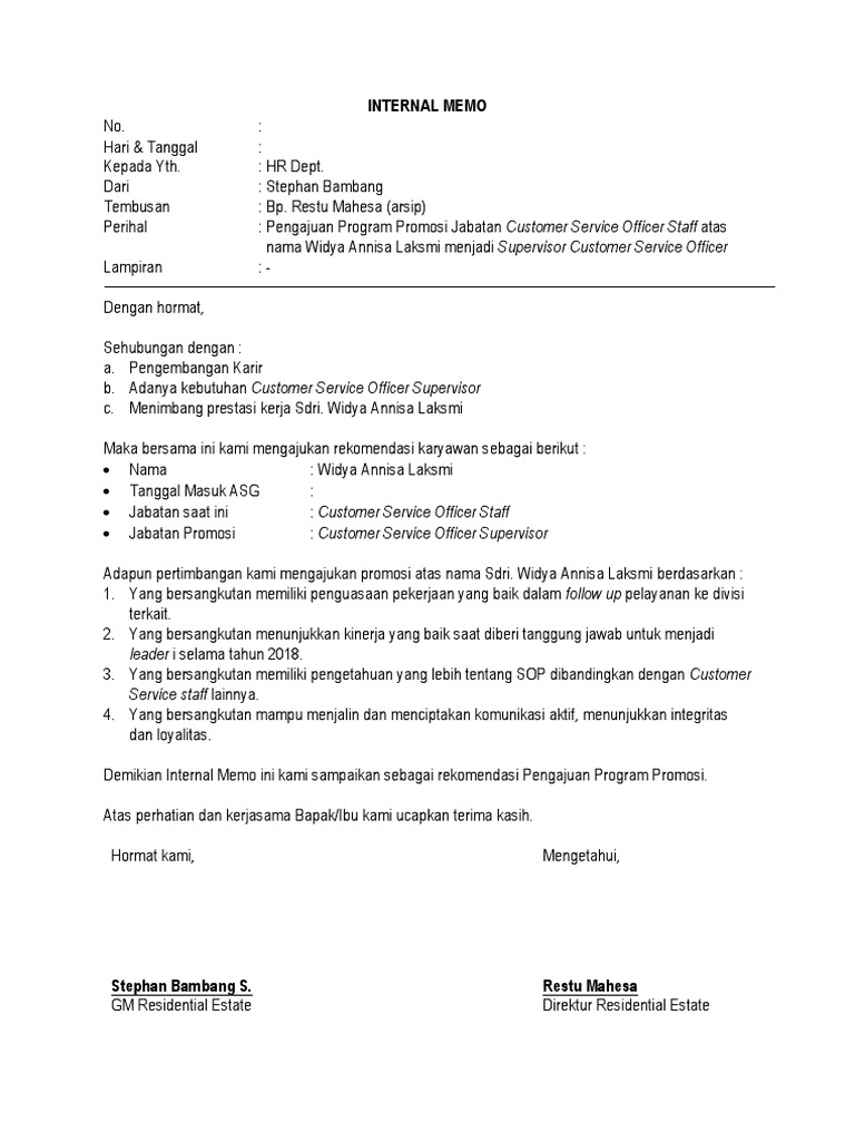 Internal Memo Templates