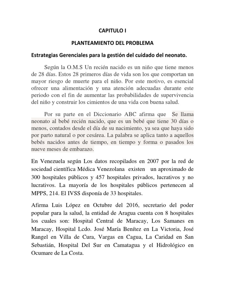 Gestión Neonatal en Venezuela | PDF | Enfermería | Gestión de recursos humanos