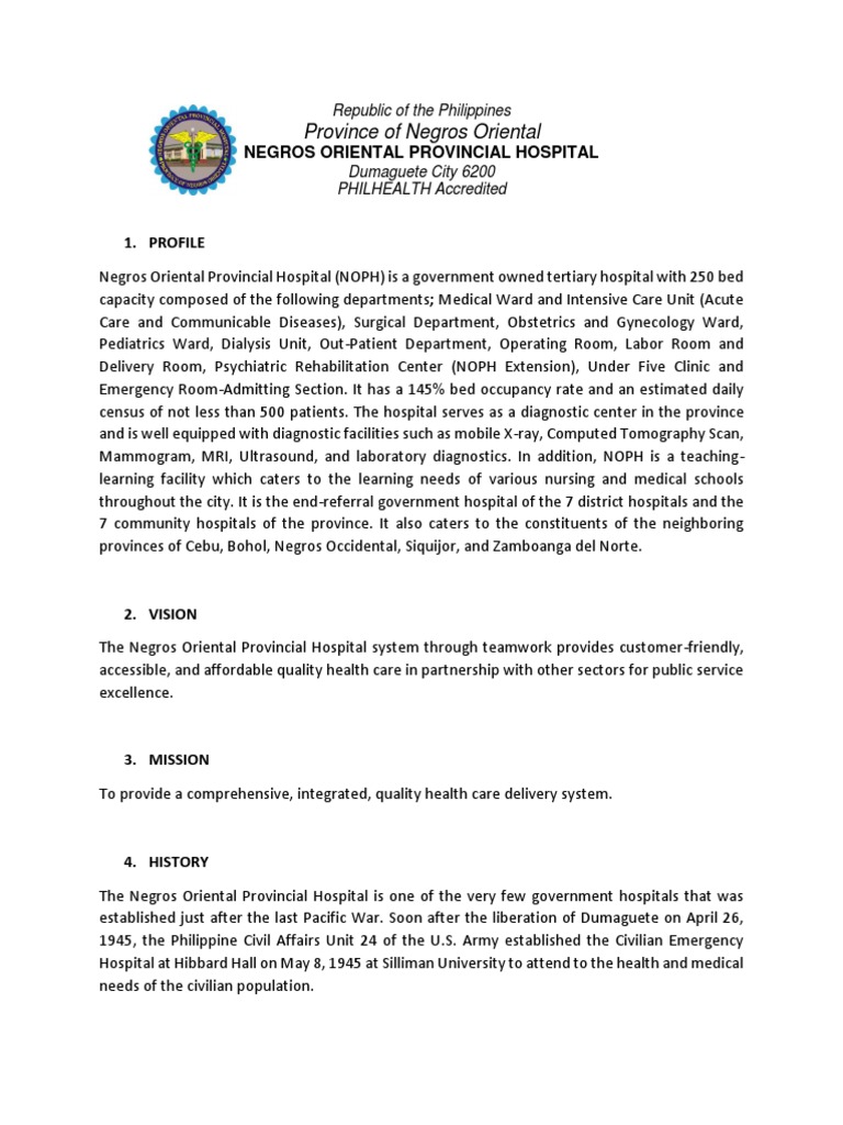 Province of Negros Oriental | PDF | Hospital | Health Care