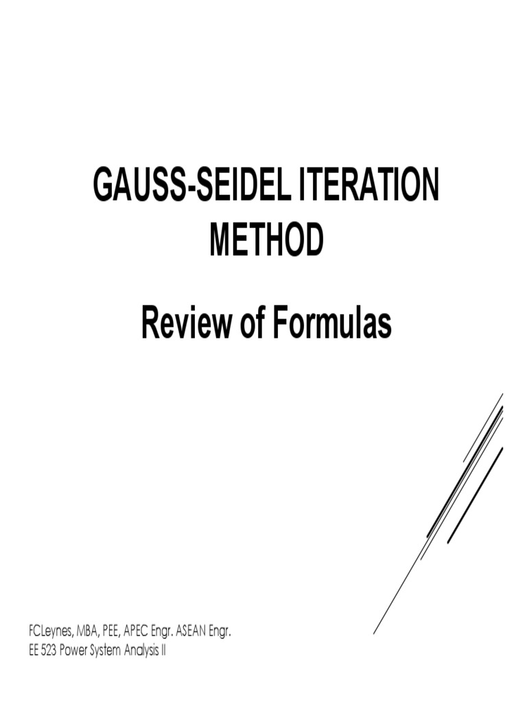 GS Load Flow Fomula Review | PDF | Power (Physics) | Force